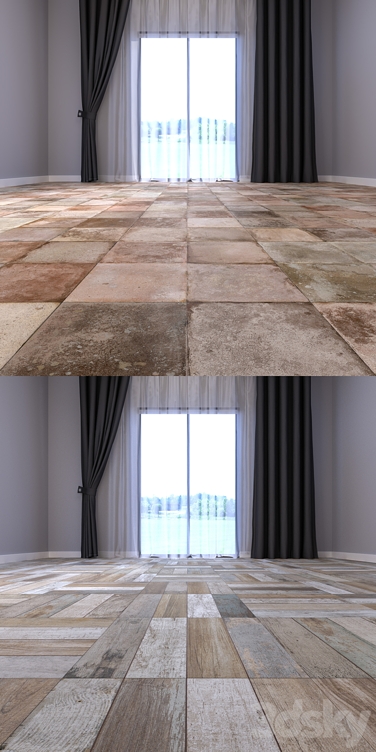 Floor Set 1 - Vray Material - Tile - 3D model
