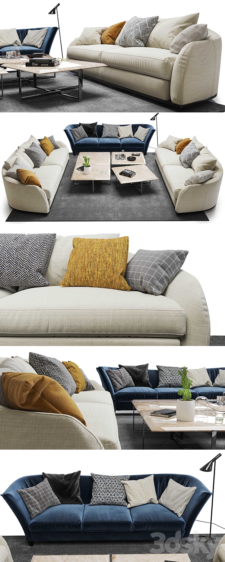 Flexform alfred - Sofa - 3D model