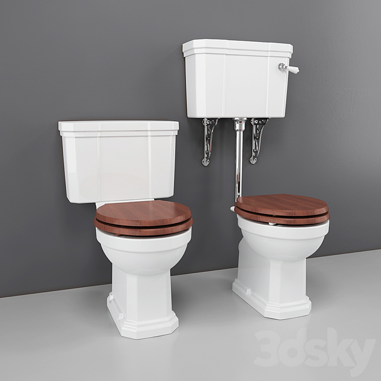 Classic WC - Toilet and Bidet - 3D model