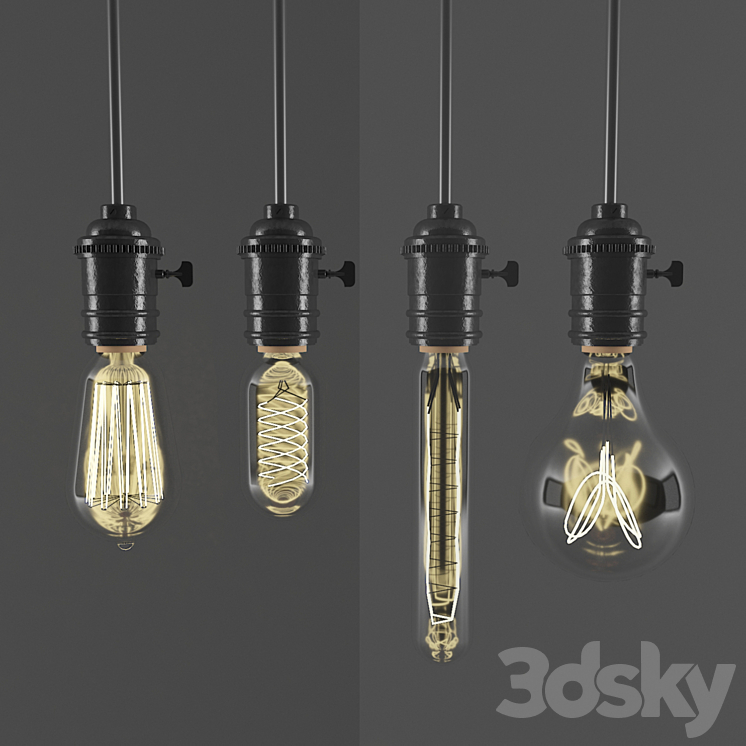 lamps set 4 - Pendant light - 3D model