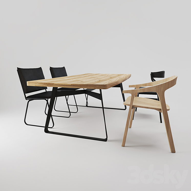 set3 - Table + Chair - 3D model