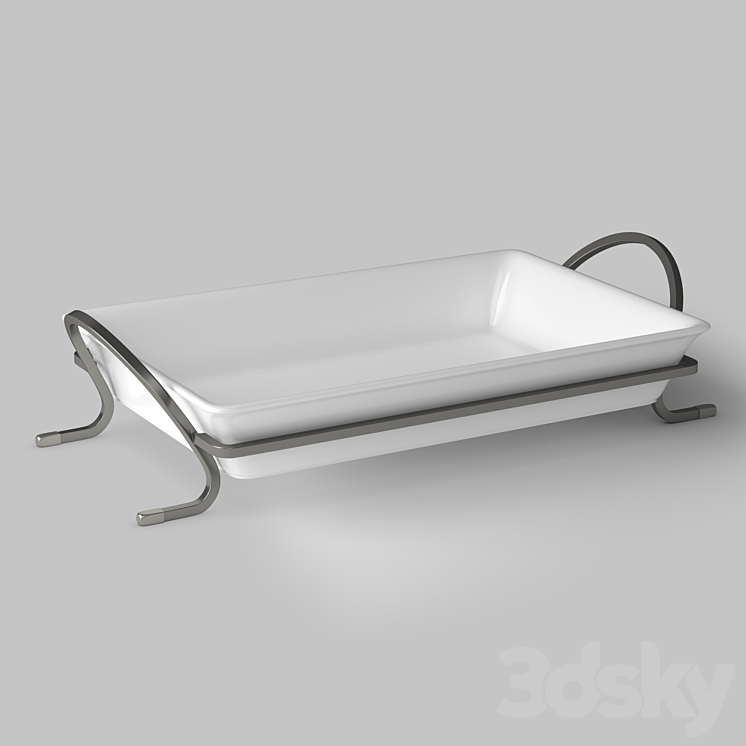 Cambridge 13.75 "Graphite Baking Dish with Rack - Tableware - 3D model