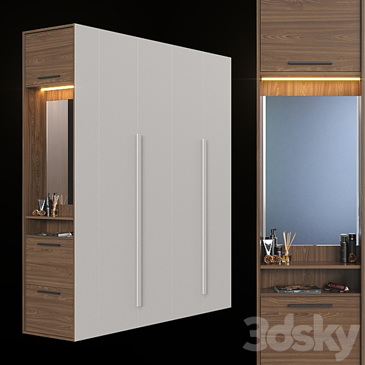 [3DSKY] Wardrobe In The Hallway 027. 3D Model | NEW UPDATE 2023