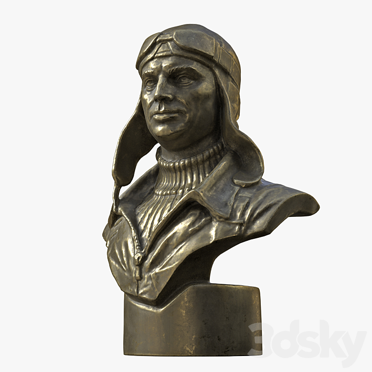 Valery Chkalov (1904 - 1938) - Sculpture - 3D model