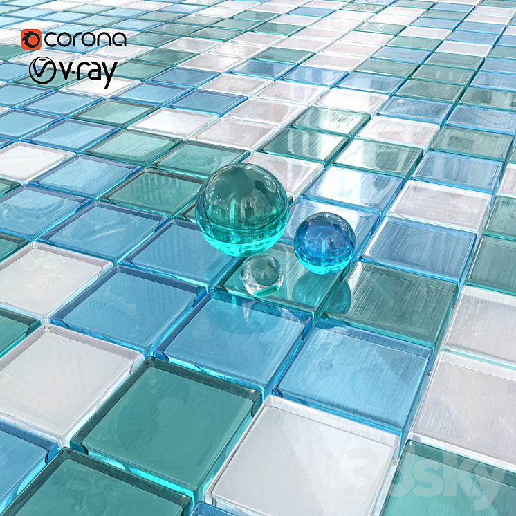 Glass mosaic - Tile - 3D model