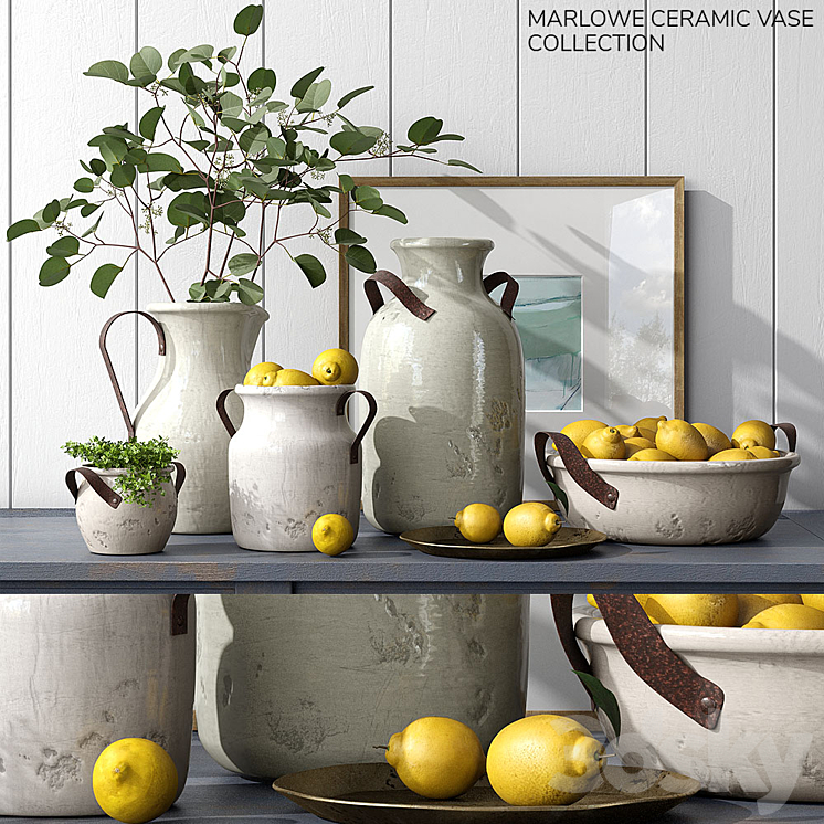 [3DSKY] Pottery Barn MARLOWE CERAMIC VASE COLLECTION 3D Model | NEW ...