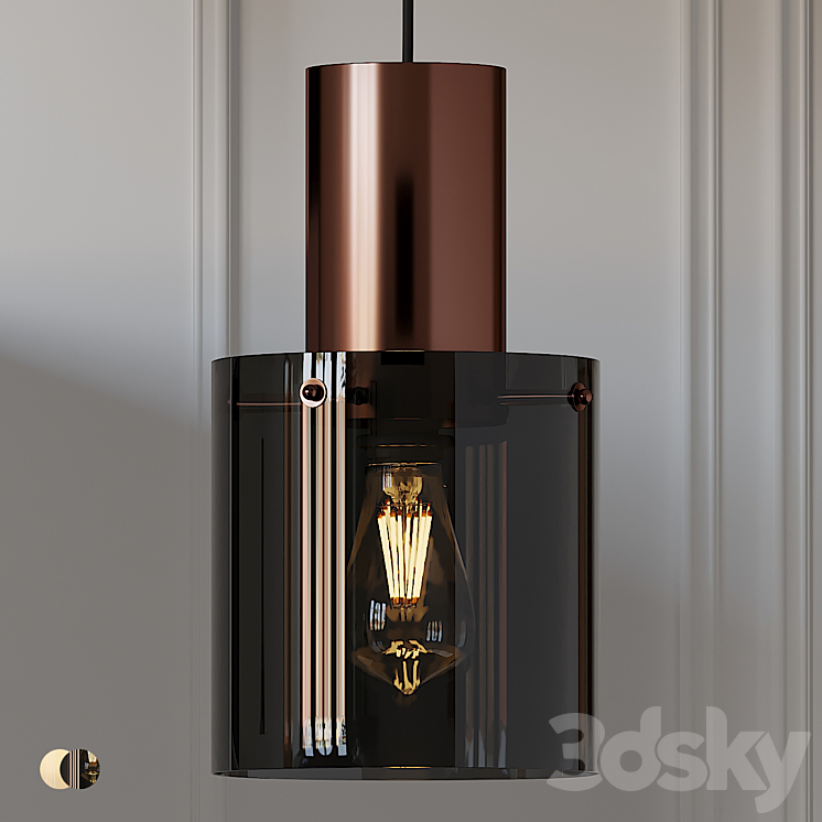 Original BTC WALTER Glass and Opal Pendant Lamp - Pendant light - 3D model