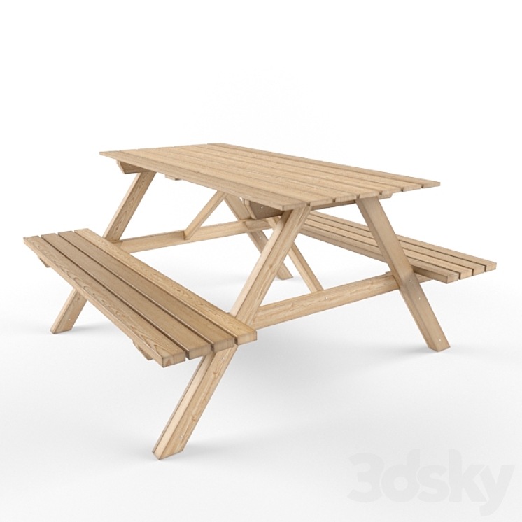 Picnic table - Table + Chair - 3D model