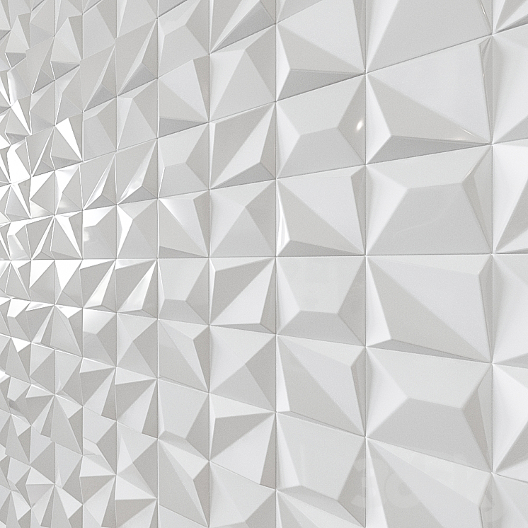 Ceramic tile Multishapes White Gloss - Tile - 3D model