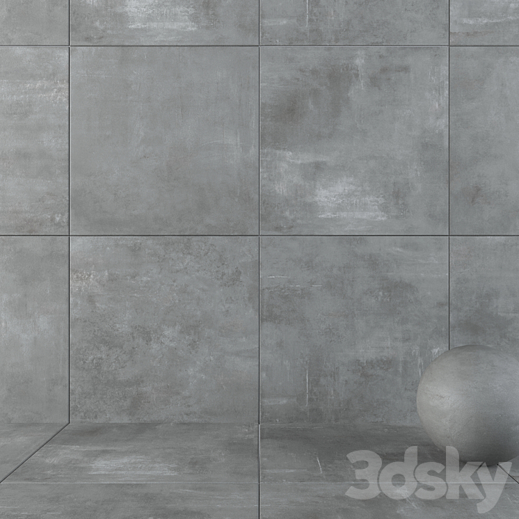 Wall Tiles 356 Smoke Set 1 - Tile - 3D model
