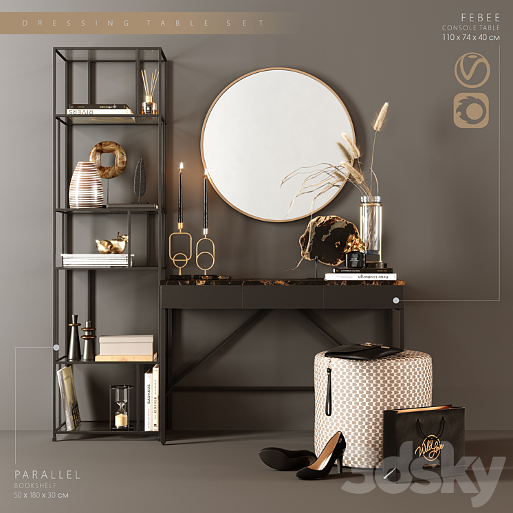 [3DSKY] DRESSING Tableset 3D Model | NEW UPDATE 2023