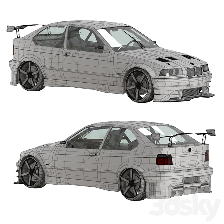BMW E 36 compact tuning - Transport - 3D model