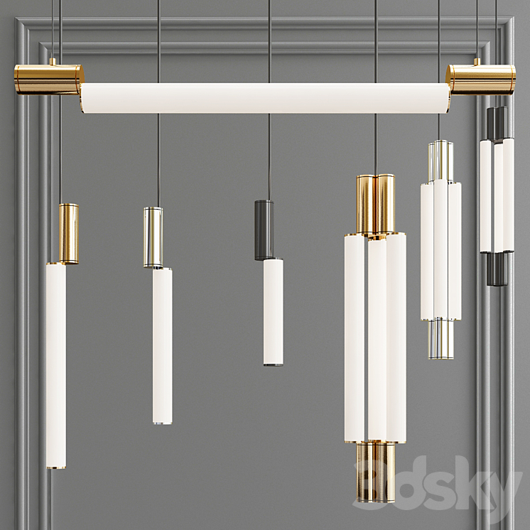 Vertical suspension - Pendant light - 3D model