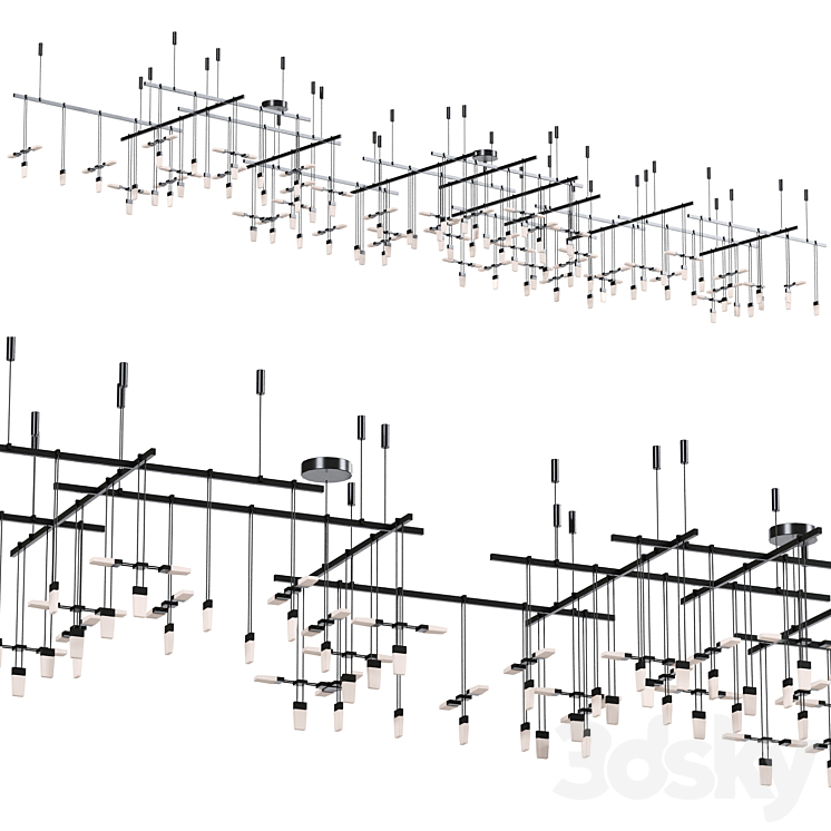 [3DSKY] Suspenders Gallery Multi Light Ceiling Pendant 3D Model | NEW ...