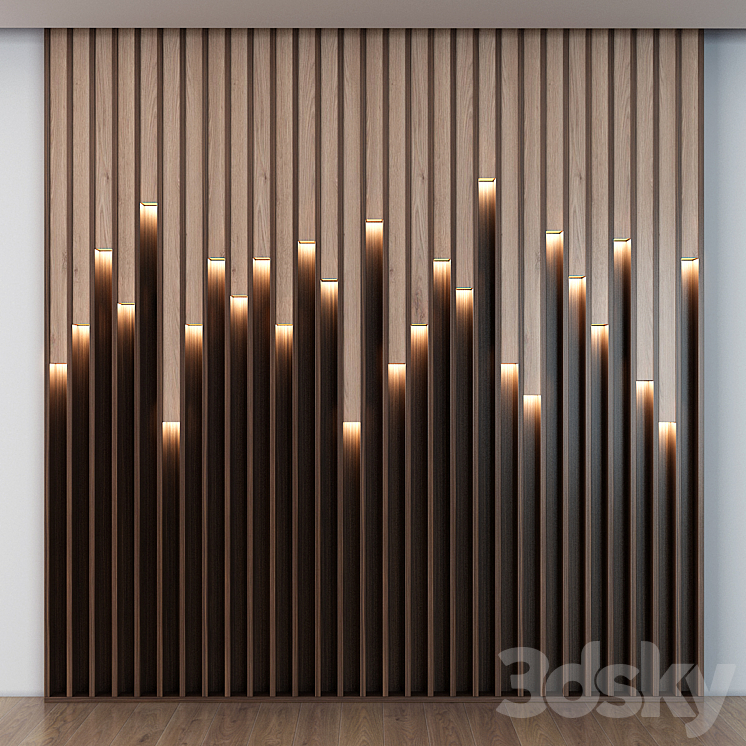 Wooden led panels 017 - Other decorative objects - 3D model