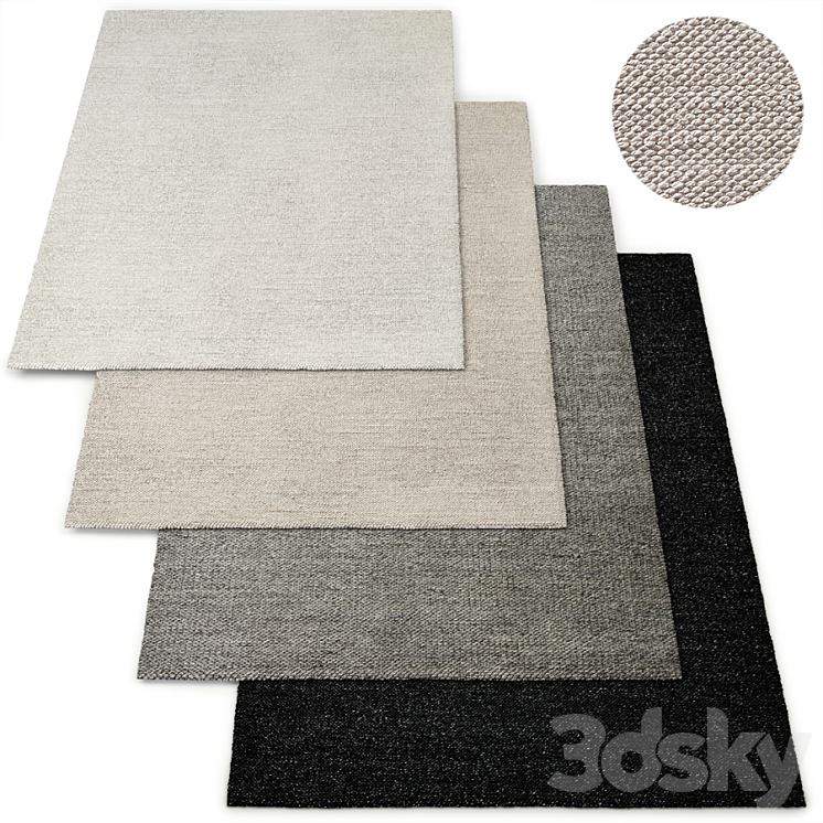 Orly Performance Handwoven Flatweave Rug RH Collection - Carpets - 3D model