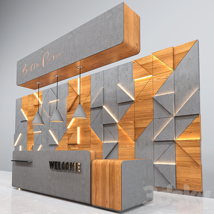 Reception Zone (Reception Desk) - Office furniture - 3D model