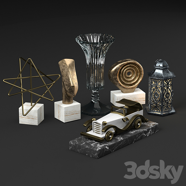 [3DSKY] Decorative Set Boho 3D Model | NEW UPDATE 2023