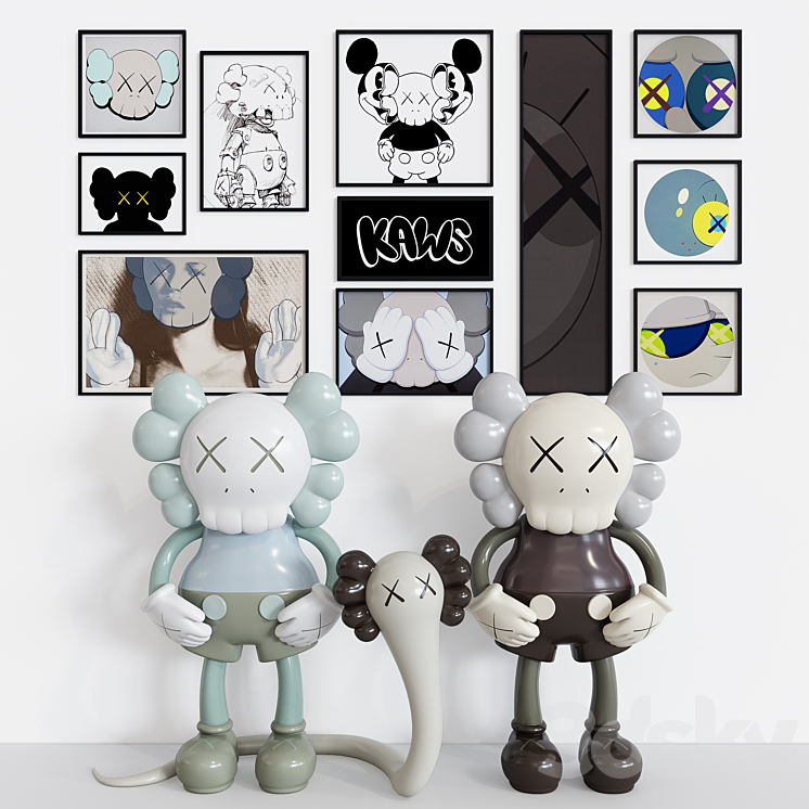 [3DSKY] KAWS_COMPANION_SET 3D Model | NEW UPDATE 2024