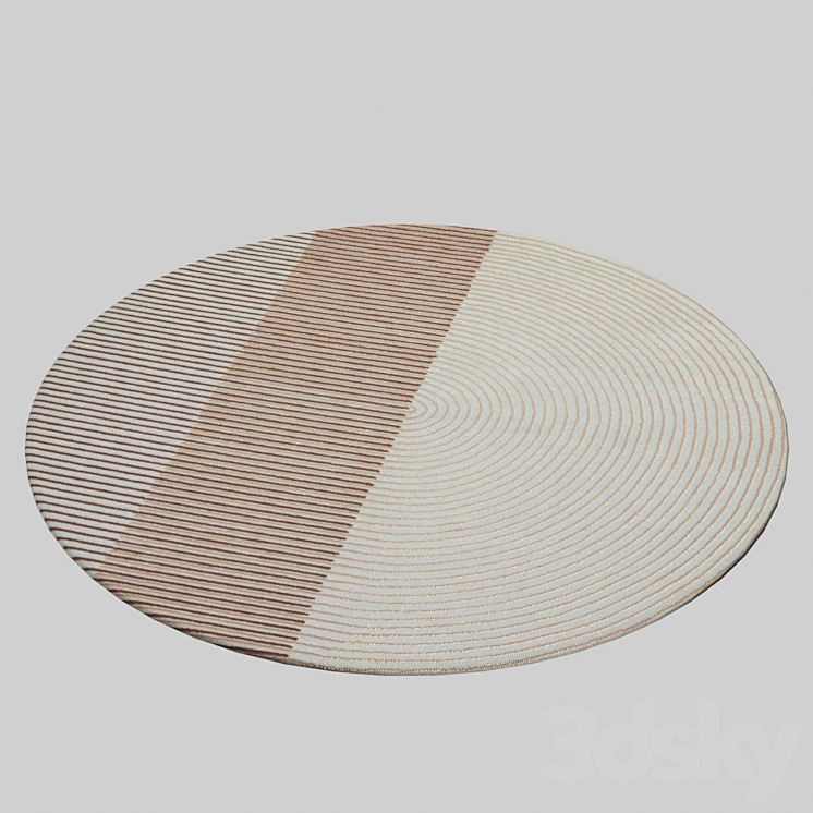 PLY PINK By GAN rug round pink - Carpets - 3D model