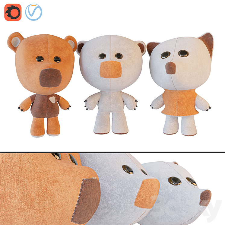 Plush Toys, Wiki Mi-Mi Bears - Toy - 3D model