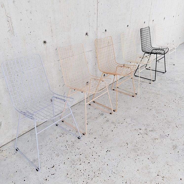 HKliving Metal Wire Chair - all color variants - Chair - 3D model