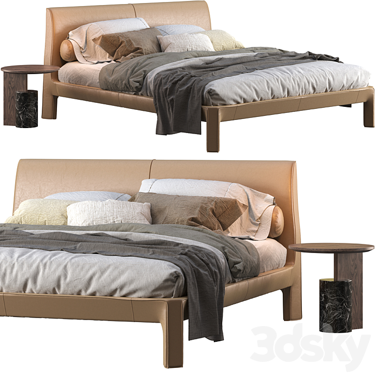 [3DSKY] Bed Cassina L50 Cab Night 3D Model | NEW UPDATE 2023