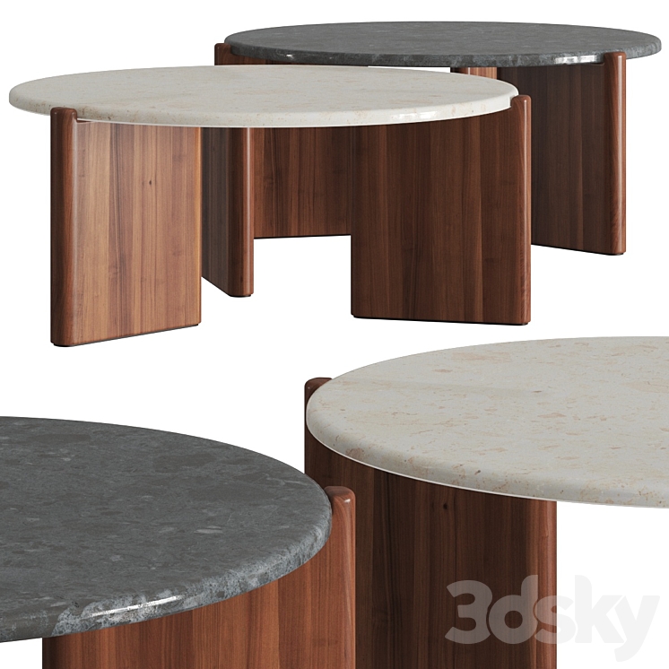 [3DSKY] CB2 Santoro Quartz Coffee Tables 3D Model | NEW UPDATE 2023