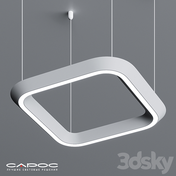 Pendant lamp Saros Iceberg-4 quadro - Technical lighting - 3D model