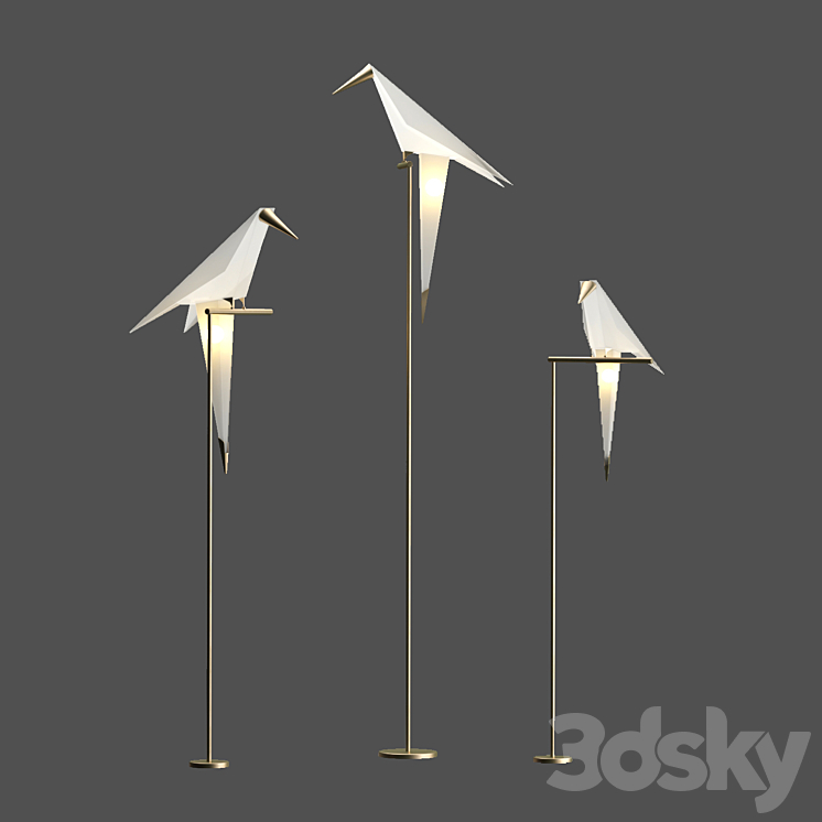 Origami bird floor lamp - Floor lamp - 3D model