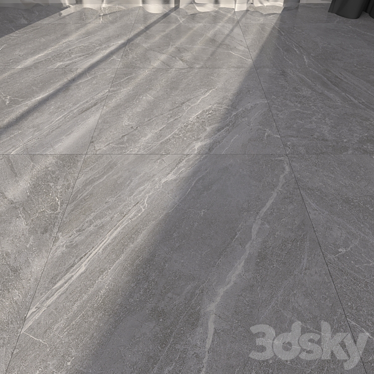 Marble Floor Museum Mainstone Moon - Tile - 3D model
