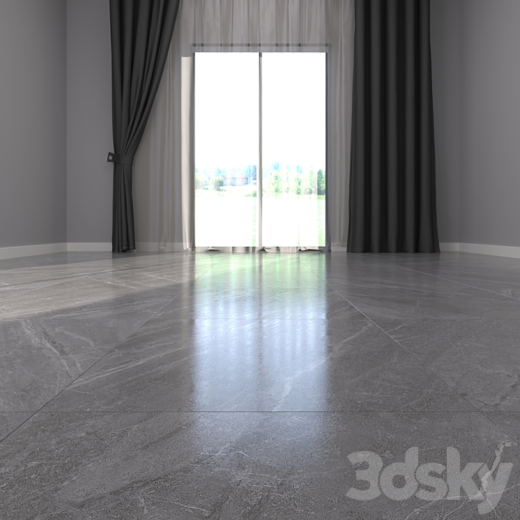 Marble Floor Museum Mainstone Moon - Tile - 3D model