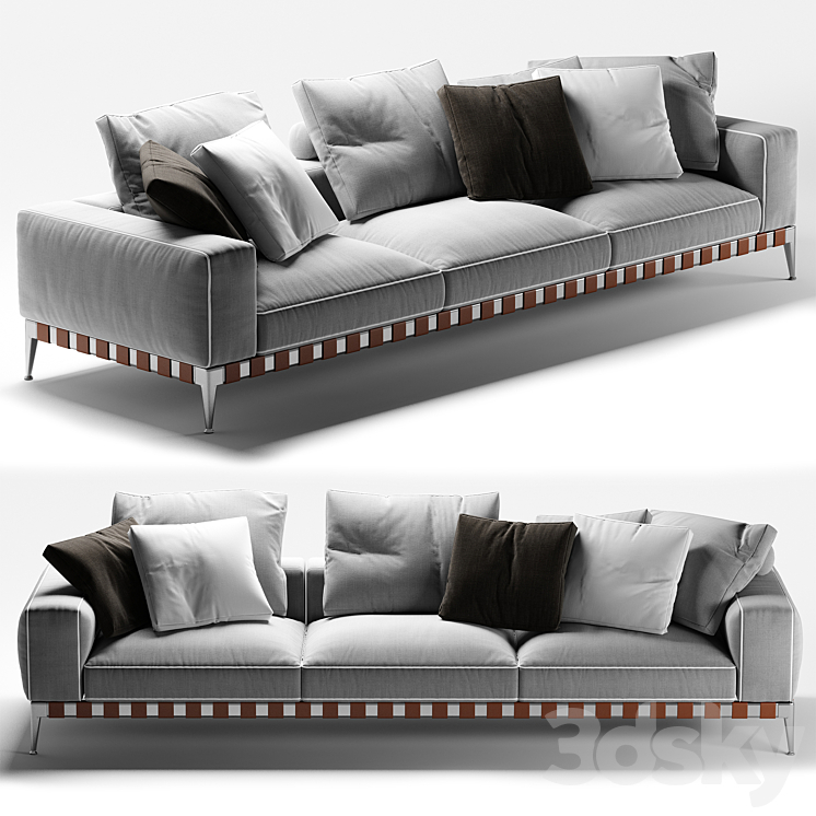Flexform Gregory 3 seater sofa - Sofa - 3D model