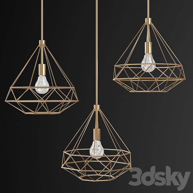Rarity Single-Light Geometric Diamond-Shaped Pendant - Pendant light ...