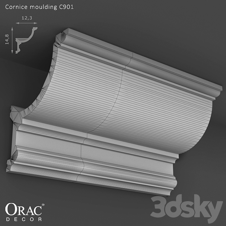 OM Cornice Orac Decor C901 - Decorative plaster - 3D model