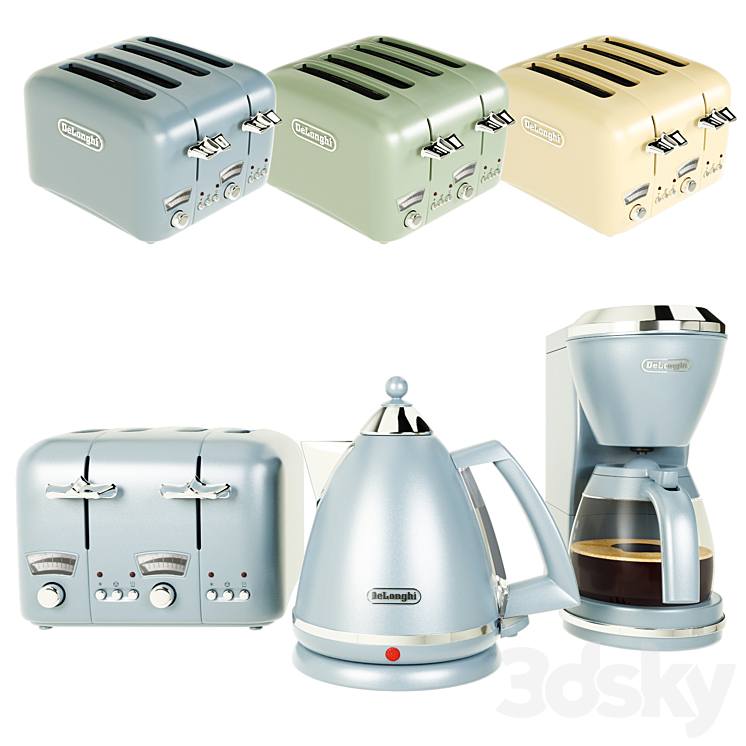 Delonghi set argento flora - Kitchen appliance - 3D model