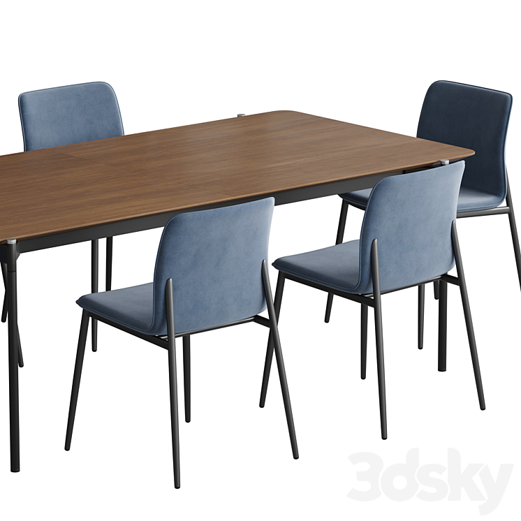 Augusta table Newport chair Boconcept - Table + Chair - 3D model