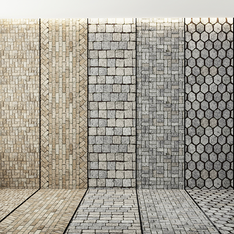 5 stone paving texture - Stone - 3D model