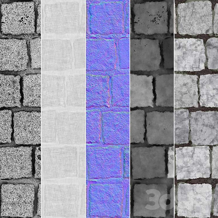 5 stone paving texture - Stone - 3D model