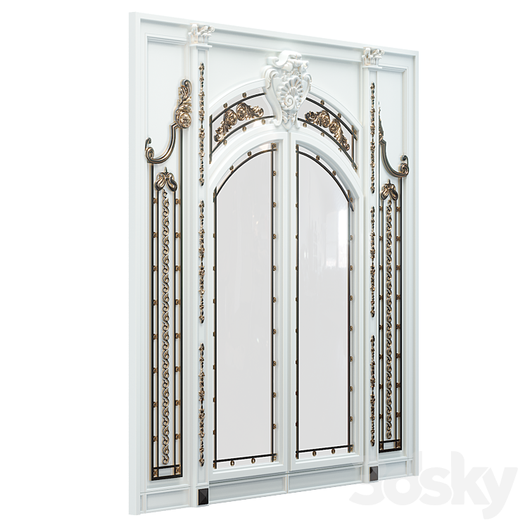 Classic Swing Door With Molding 3d Model 3dsky Decor Helper