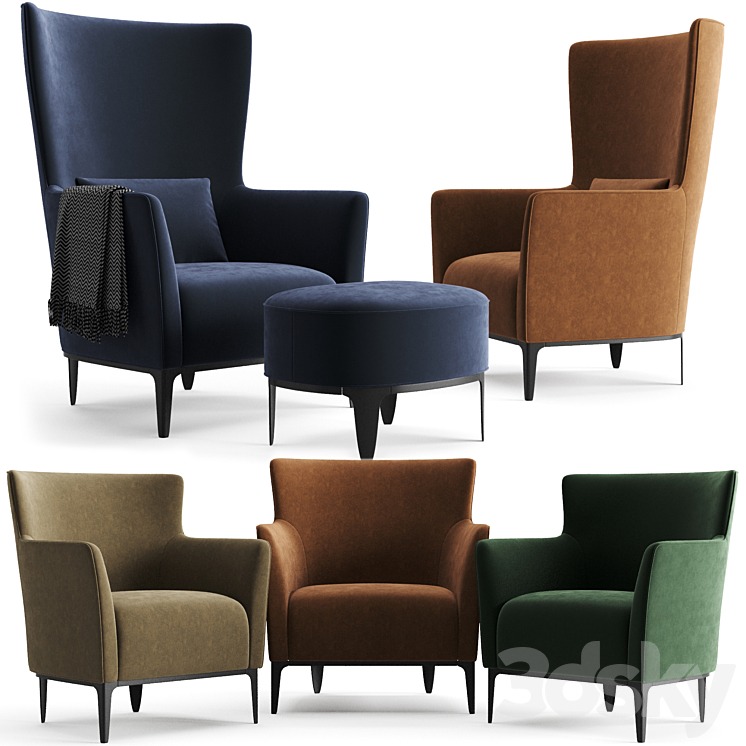 Poliform Gentleman Collection - Arm chair - 3D model