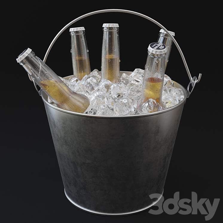 [3DSKY] Beer Bucket Corona Extra Beer 3D Model | NEW UPDATE 2023
