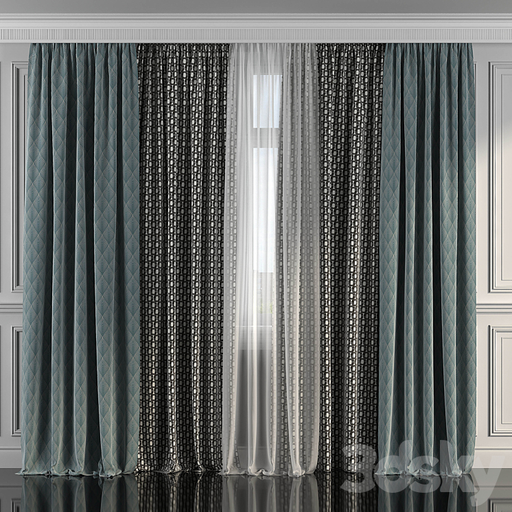 [3DSKY] Curtains With Window 286 3D Model | NEW UPDATE 2023
