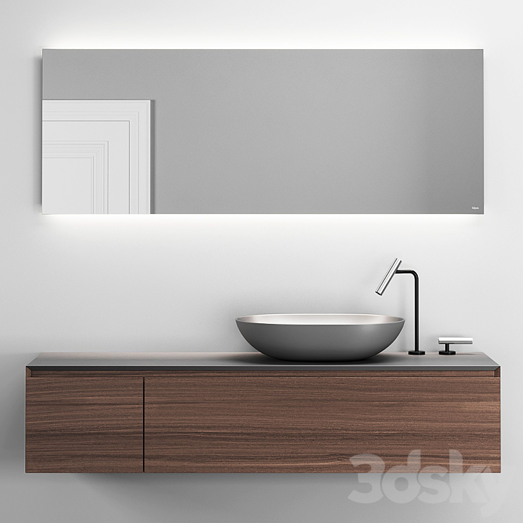 Falper Pure Vanity Unit Set 1 - Bathroom furniture - 3D model