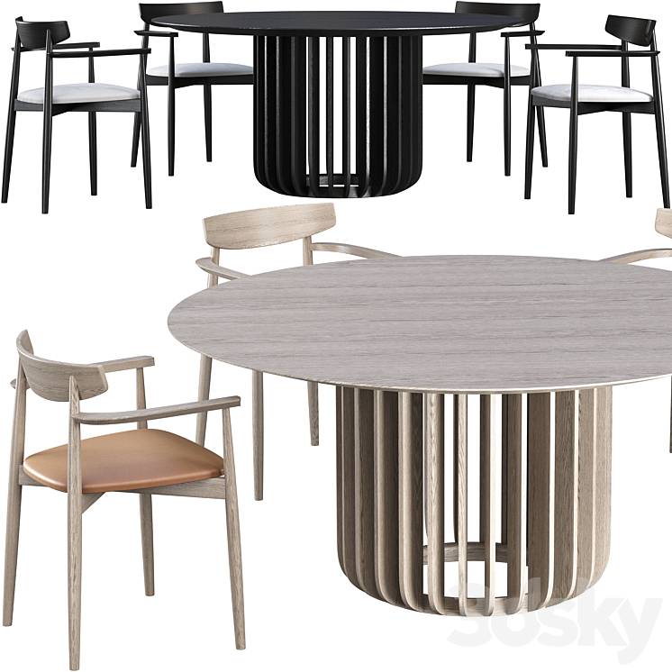 Dining table Miniforms Juice + chair Miniforms Claretta - Table + Chair ...