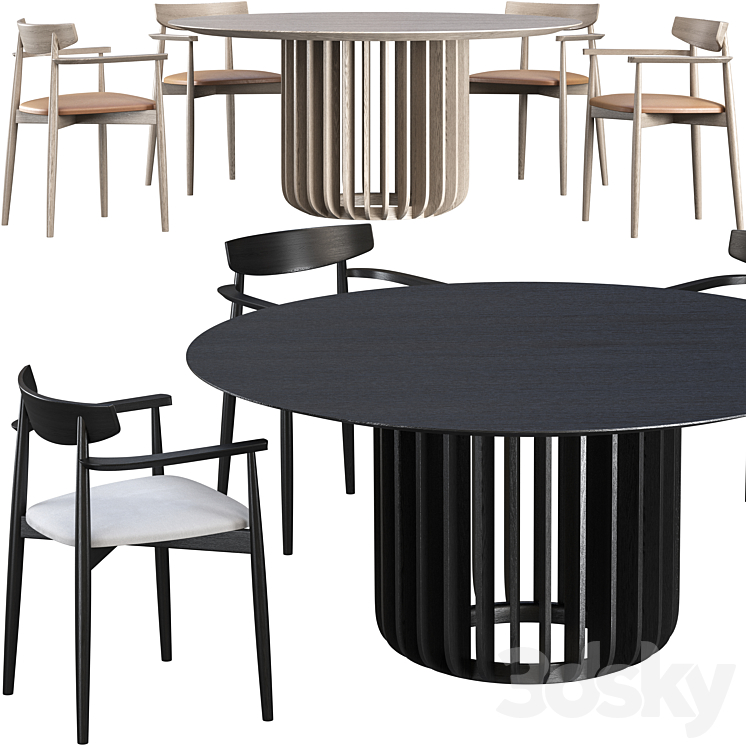 Dining table Miniforms Juice + chair Miniforms Claretta - Table + Chair ...