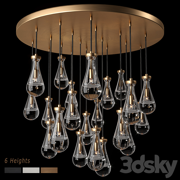 RH Rain Round Chandelier 47 - Pendant light - 3D model