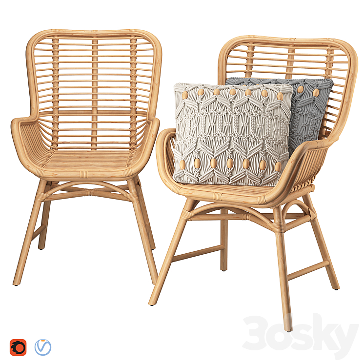 [3dsky] Rattan Accent Chair 3d Model New Update 2023