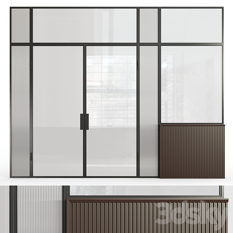 Glass partition 8 3D Model - 3DSKY Decor Helper