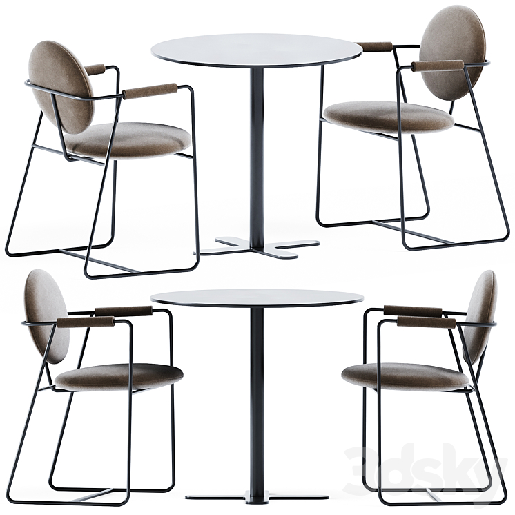 Table Antibes iSi 9009 by iSimar & Gemma Chair by Baxter - Table ...